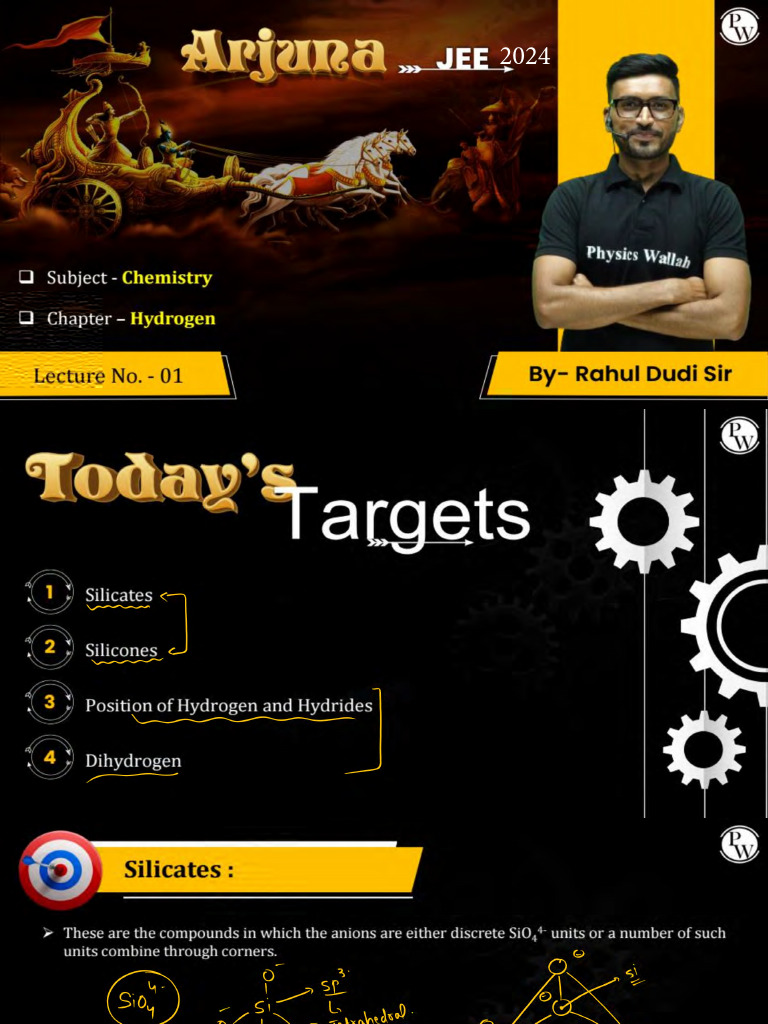 Hydrogen 01 _ Class Notes __ Arjuna JEE 2024 | PDF