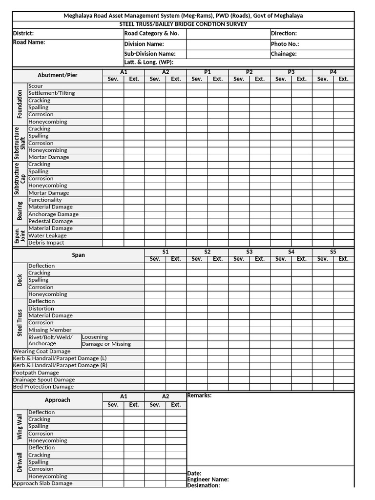 BRIDGE CONDTION SURVEY_Steel | PDF | Truss | Civil Engineering