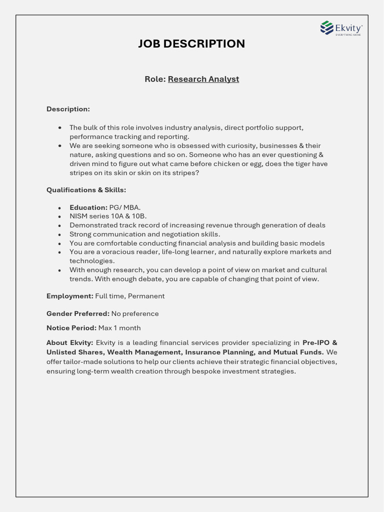 JD Ekvity Research Analyst | PDF