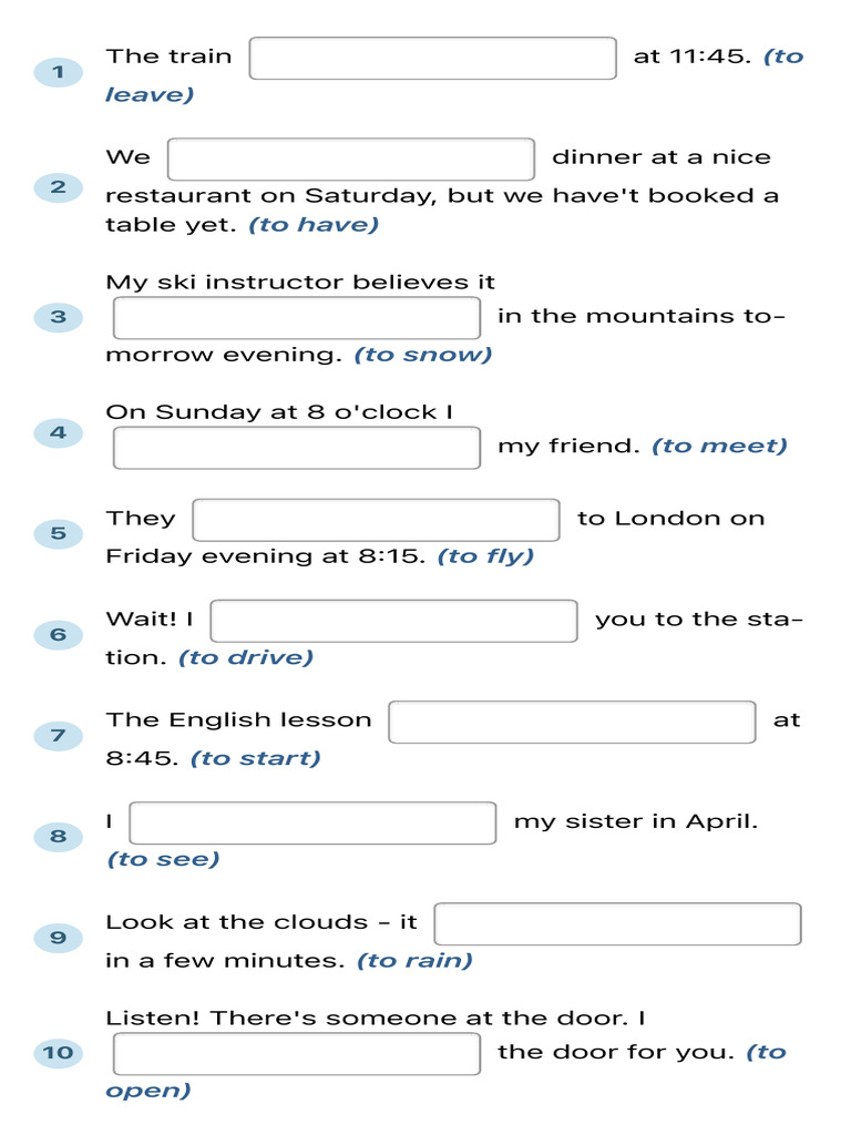Future Tense Practice Exercises | PDF