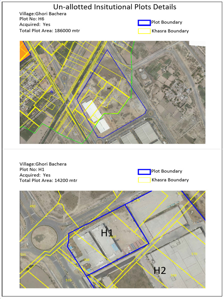 Plot No: H6 Total Plot Area: 186000 MTR Khasra Boundary Plot Boundary ...