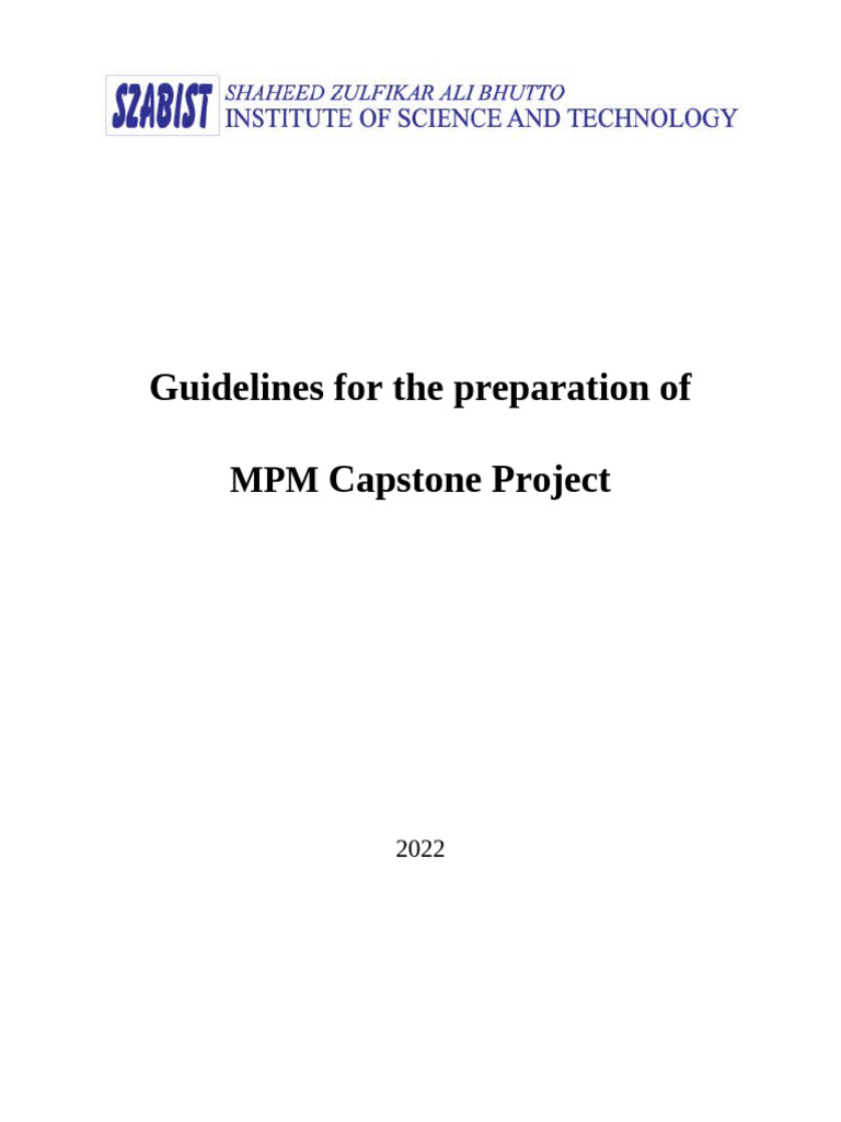 Second Semester Guidelines For The Capstone Project | PDF | Project ...