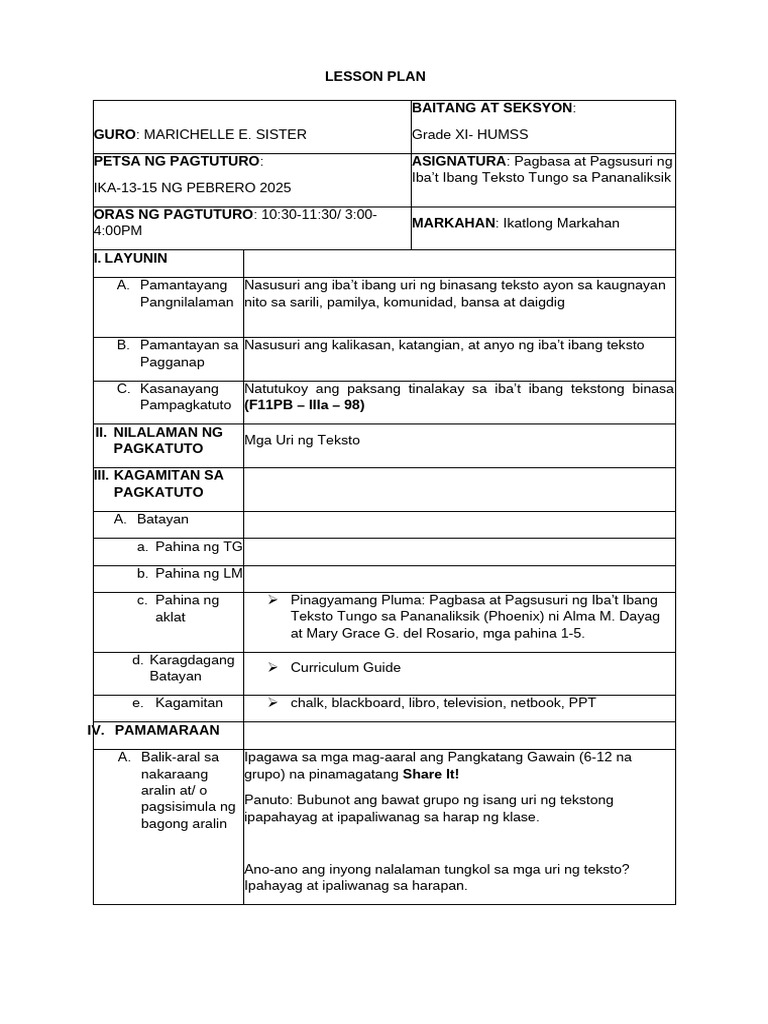 Fil LP I.S 3RD Q - 062036 | PDF