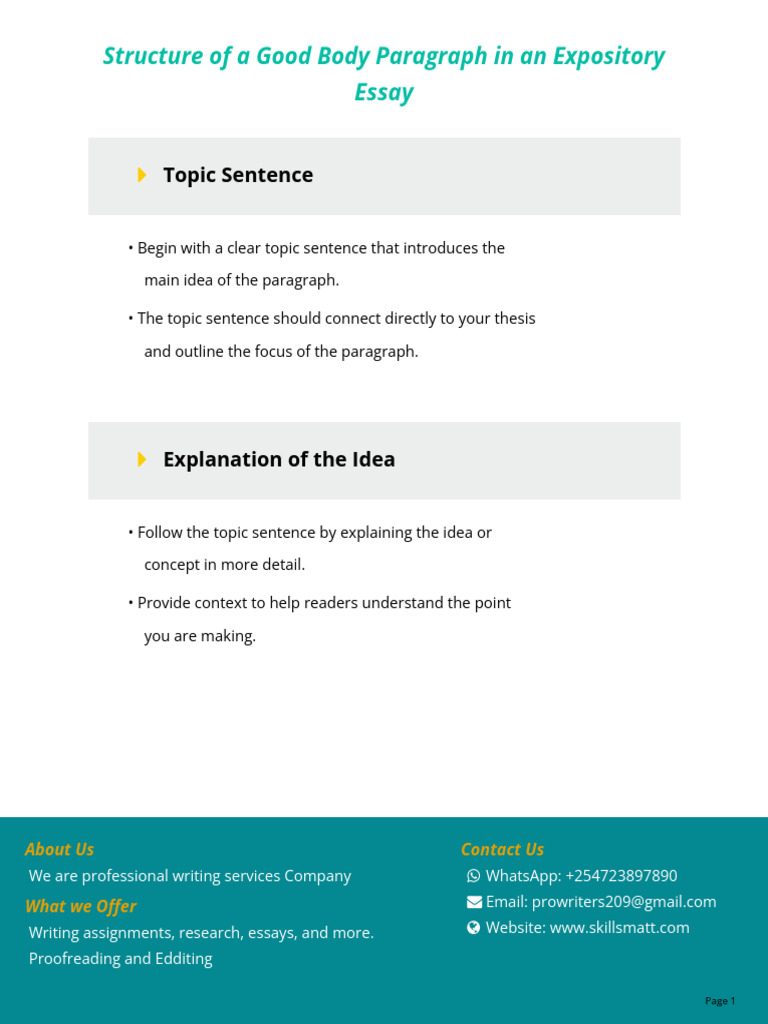 Expository Essay Body Paragraph Guide | PDF | Essays