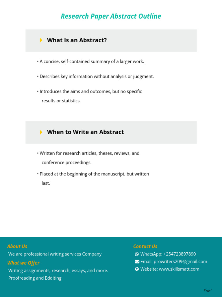 Writing an Effective Research Abstract | PDF
