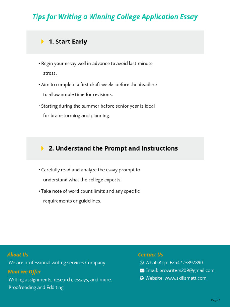 Winning College Essay Writing Tips | PDF | Essays | Human Communication