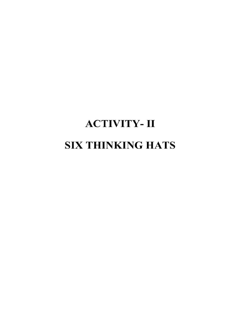 Six Thinking Hats | PDF