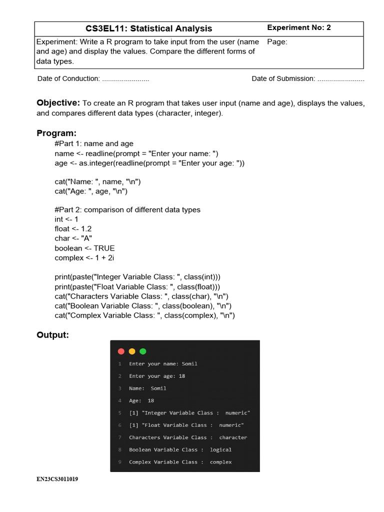 CS3EL11: Statistical Analysis | PDF