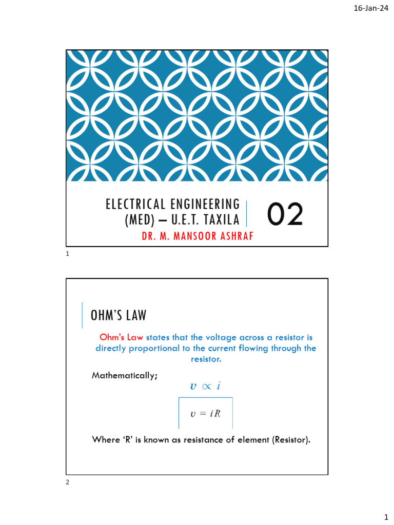 Lecture_02 - Updated | PDF | Resistor | Series And Parallel Circuits Lecture_02 - Updated | PDF | Resistor | Series And Parallel Circuits