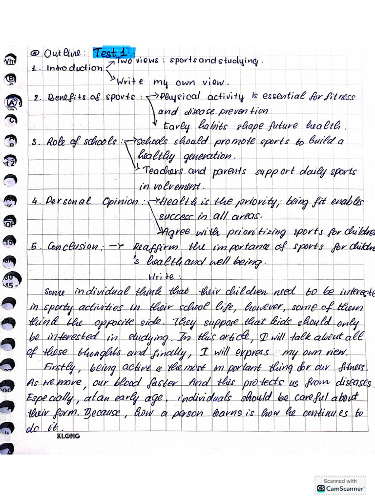 Writing Test 1 | PDF