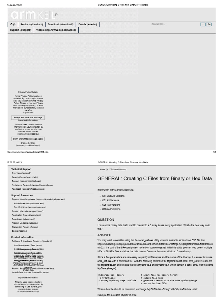 GENERAL - Creating C Files From Binary or Hex Data | PDF | Computer File | Filename