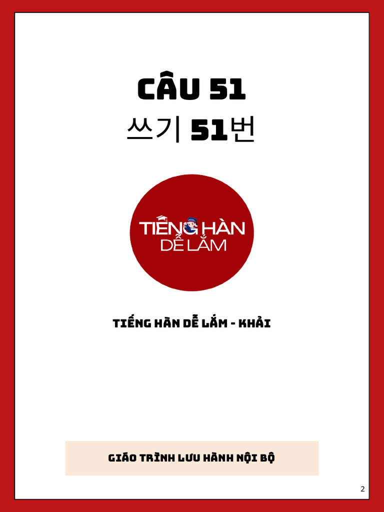 Giáo Trình Viết 51-52 | PDF