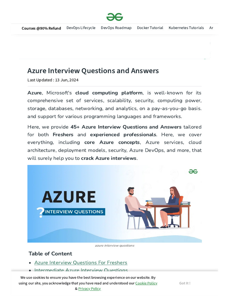 45+ Azure Interview Questions and Answers (2024) | PDF | Microsoft ...