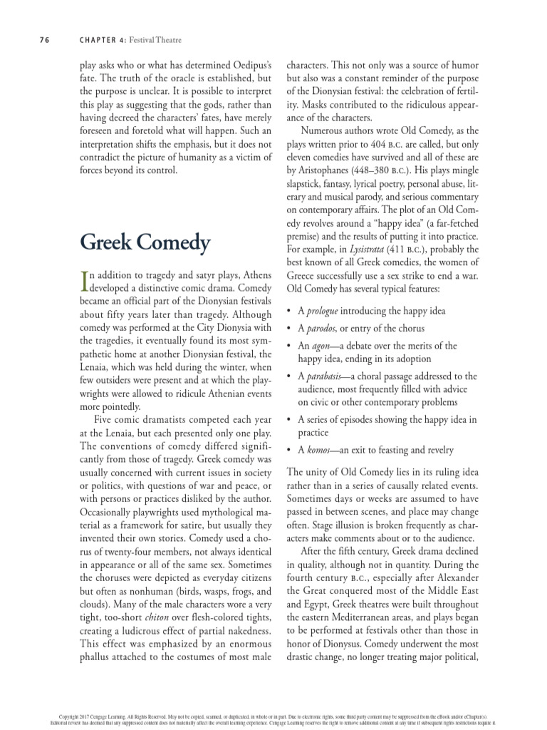 WEEK 3-4 - READING Greek Comedy | PDF | Aristophanes | Comedy