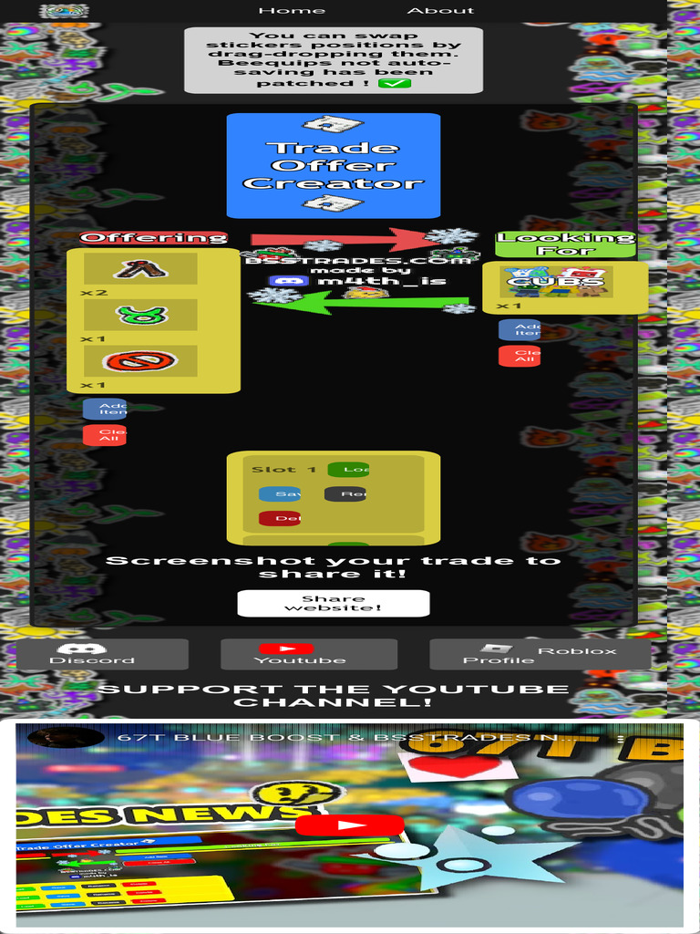 Trade Offer Creator - Bee Swarm Simulator Trading | PDF