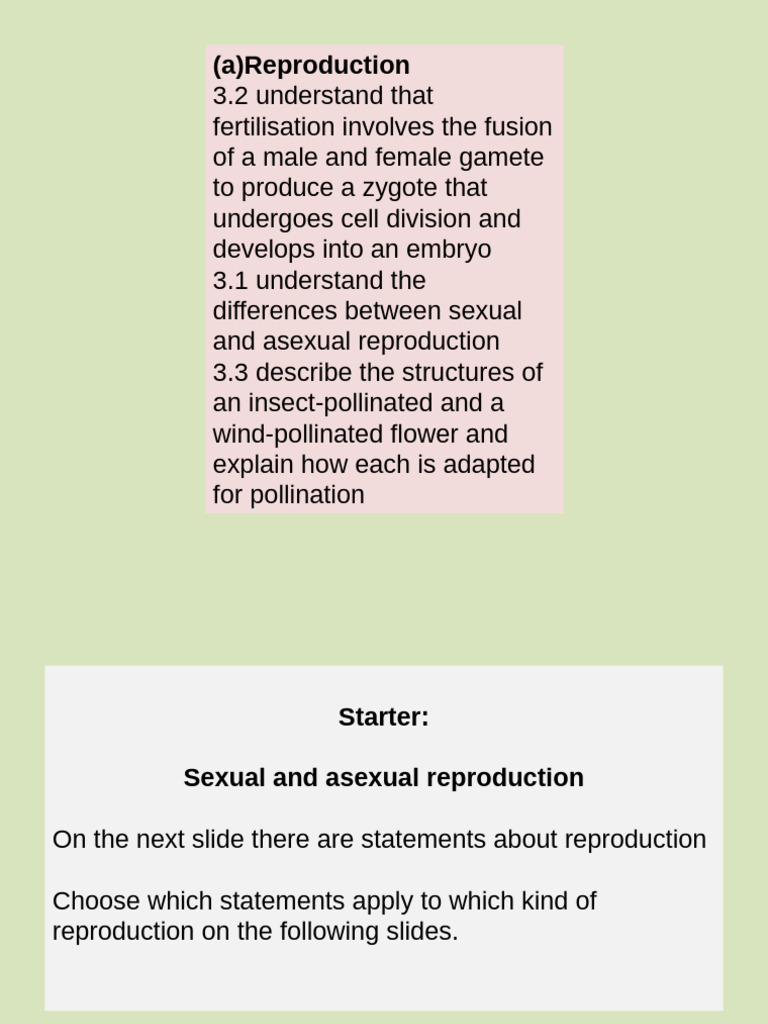 Sexual vs Asexual Reproduction | PDF | Sexual Reproduction | Flowers