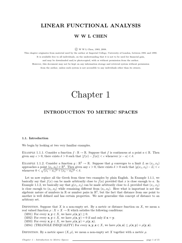 Introduction To Metric Spaces | Download Free PDF | Metric Space ...