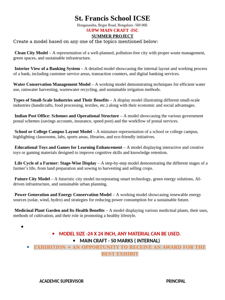 Summer Project For Isc 2025-26 | PDF | Infrastructure | Green ...