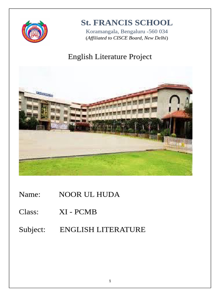 Noor - English Literature Project | PDF