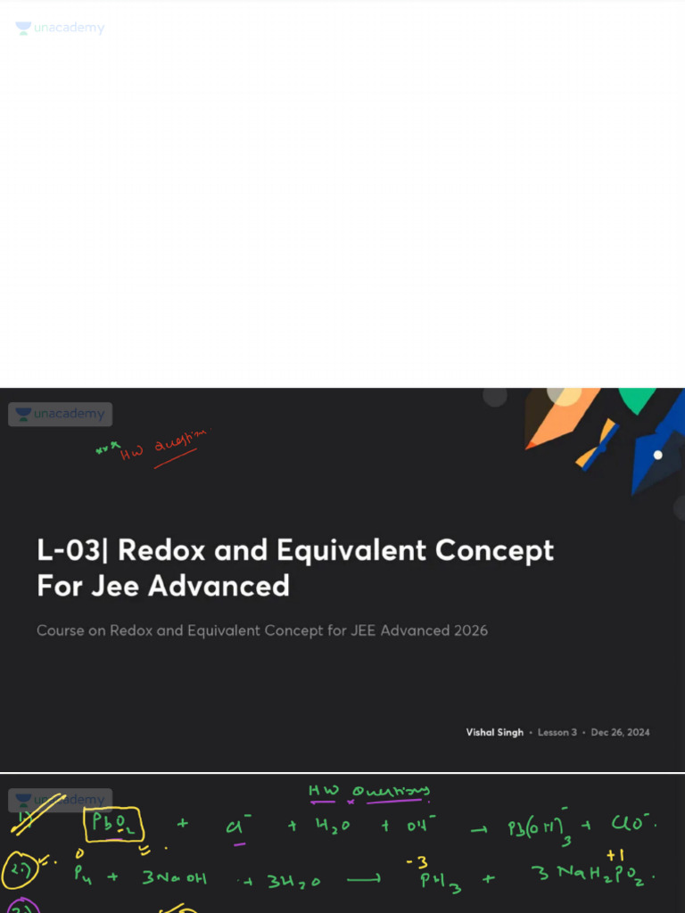 L03 Redox and Equivalent Concept for Jee Advanced With Anno | PDF