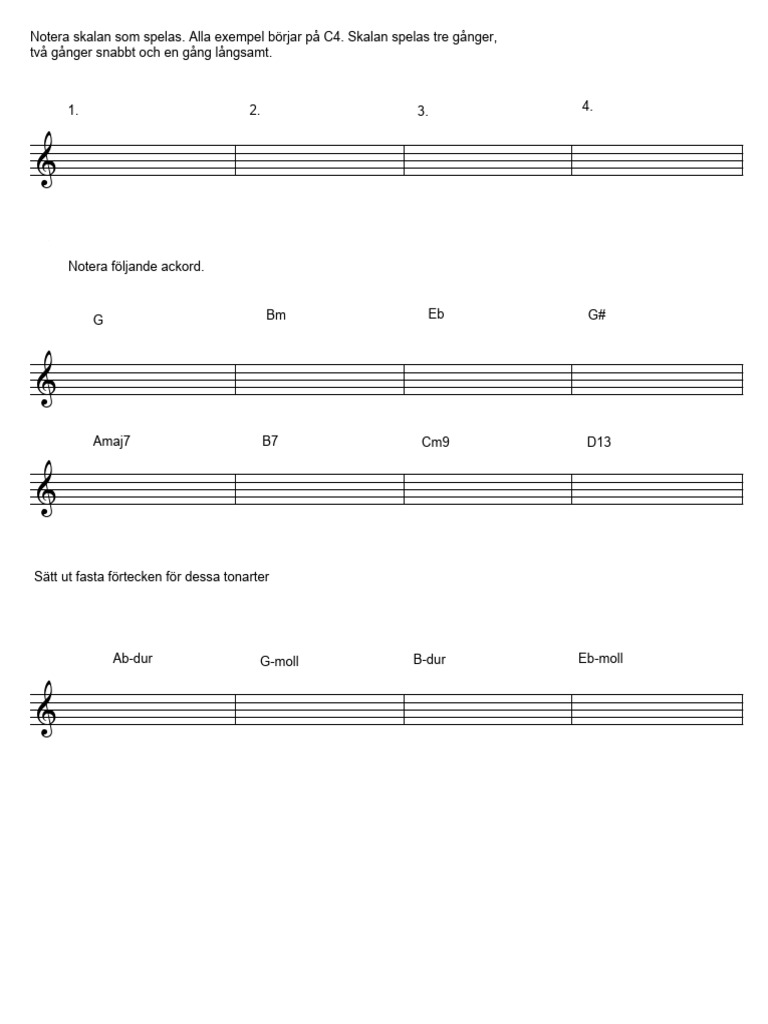 Blank Treble Clef Staff | PDF