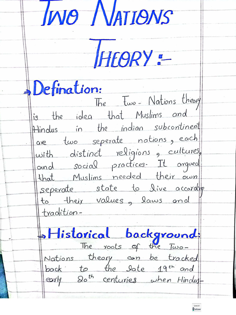 Two Nation Theory | PDF
