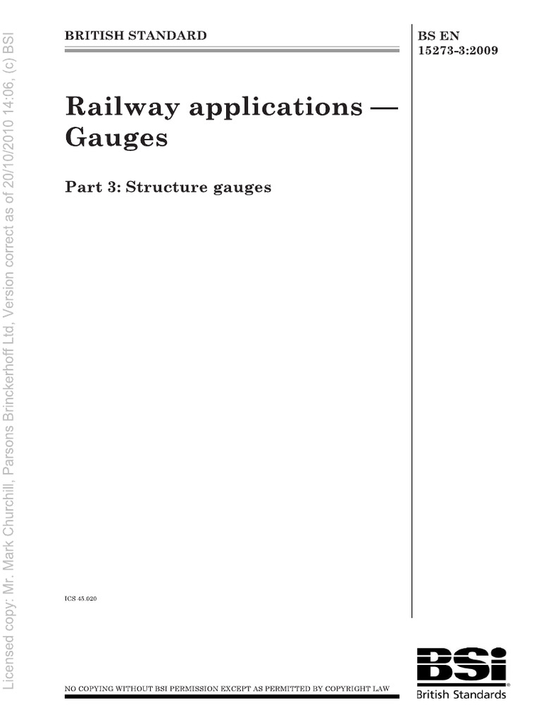 EN 15273-3: Structure Gauges Standard | PDF