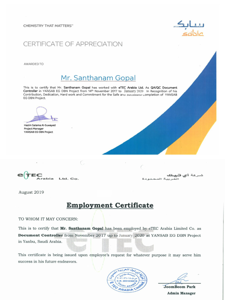 Experience Certificates-Combined | PDF