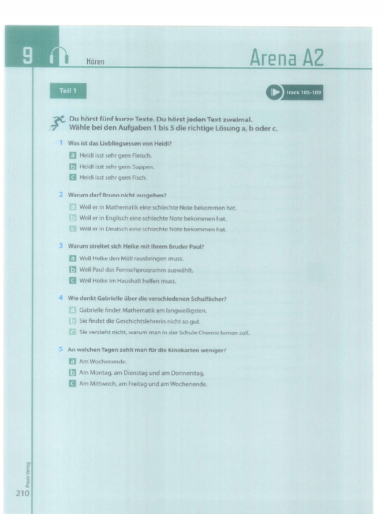 Hören A2 Test 9 Arena | PDF