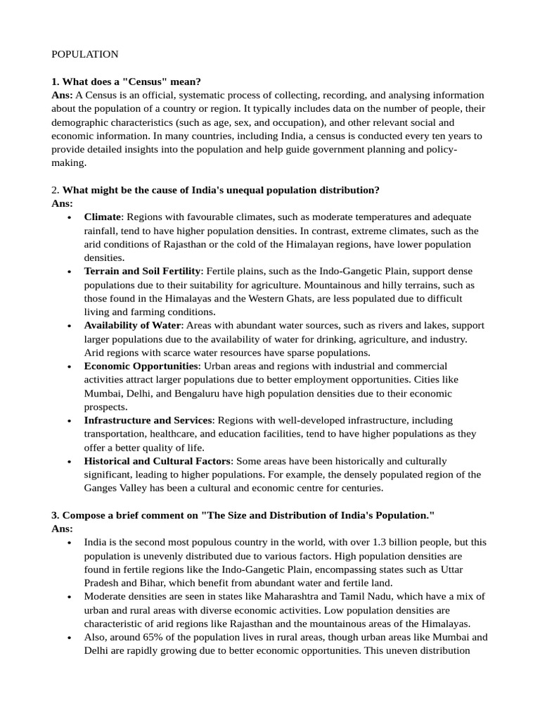 Assignment Population | PDF | Human Migration | Urbanization