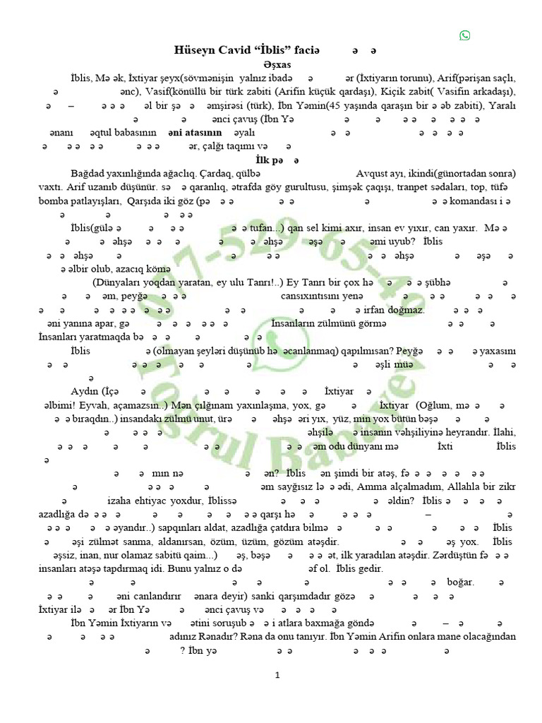 6) Hüseyn Cavid İblis | PDF