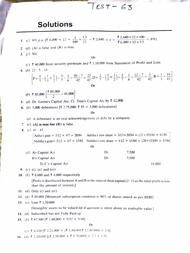 Test 63 | PDF | Goodwill (Accounting) | Business Economics