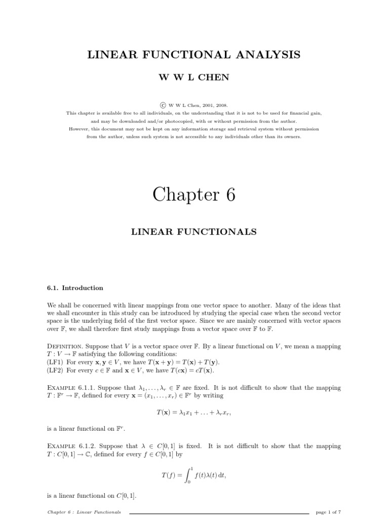 Linear Functionals Pdf Functional Analysis Norm Mathematics