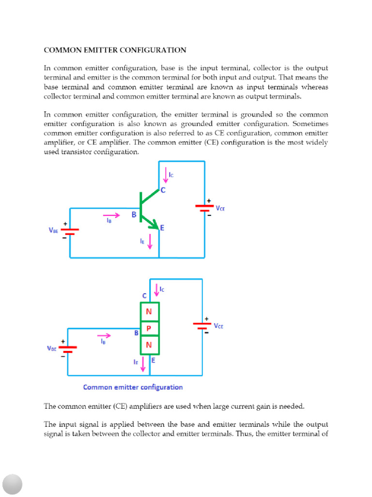 Common Emitter Configuration 1 Pdf