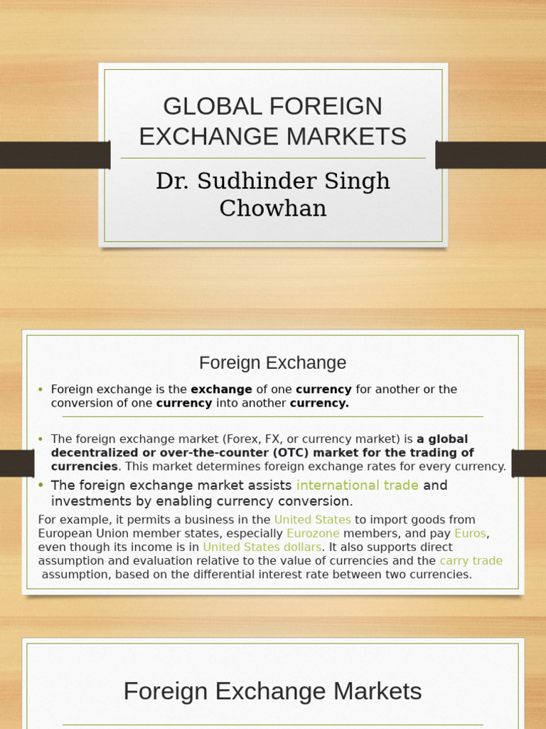 Global Foreign Exchange Markets | PDF | Foreign Exchange Market | Swap ...