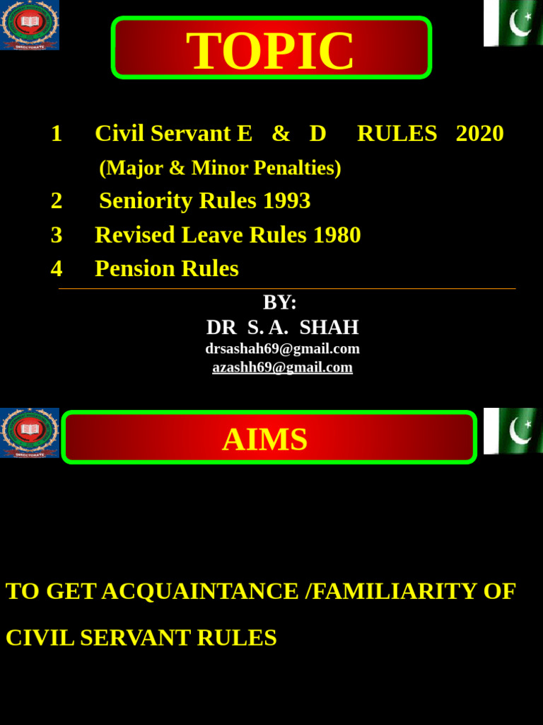 Esta Code E&D Rules Leave Rules Lecture 24-02-2025 | PDF | Government