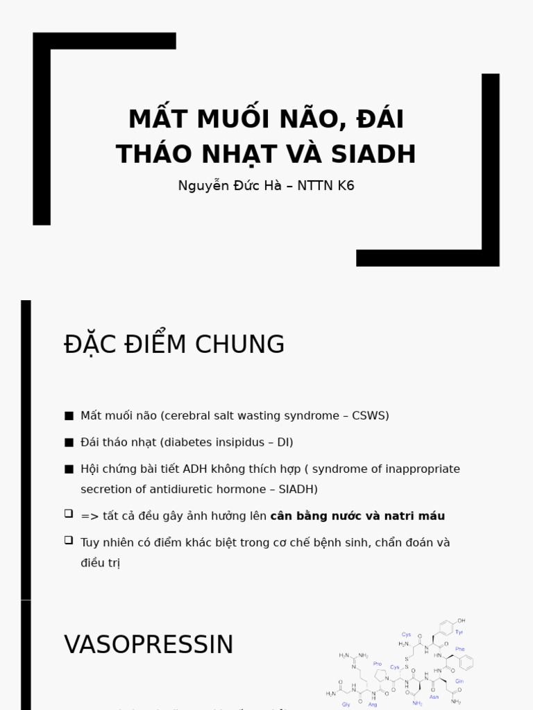 Mất Muối Não, Đái Tháo Nhạt Và1 | PDF