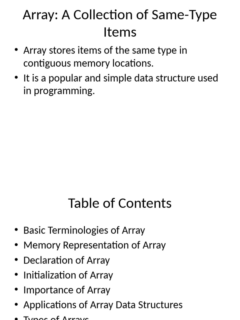 Array Presentation | PDF | Computer Programming | Computer Data