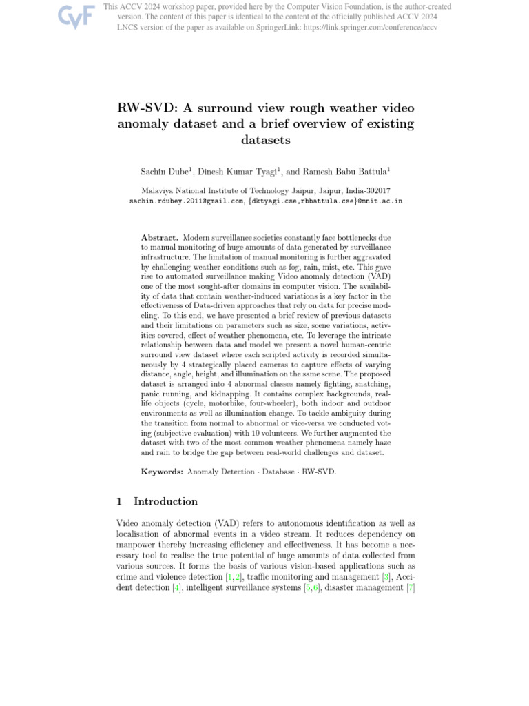 Dube_RW-SVD_A_surround_view_rough_weather_video_anomaly_dataset_and_ACCVW_2024_paper | PDF ...