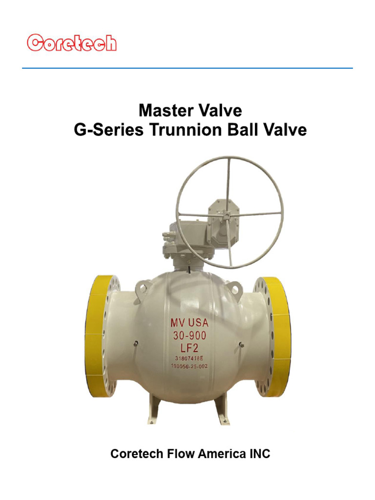 Master Valve G-Series Trunnion Ball Valve -V23 | PDF | Valve | Mechanical Engineering