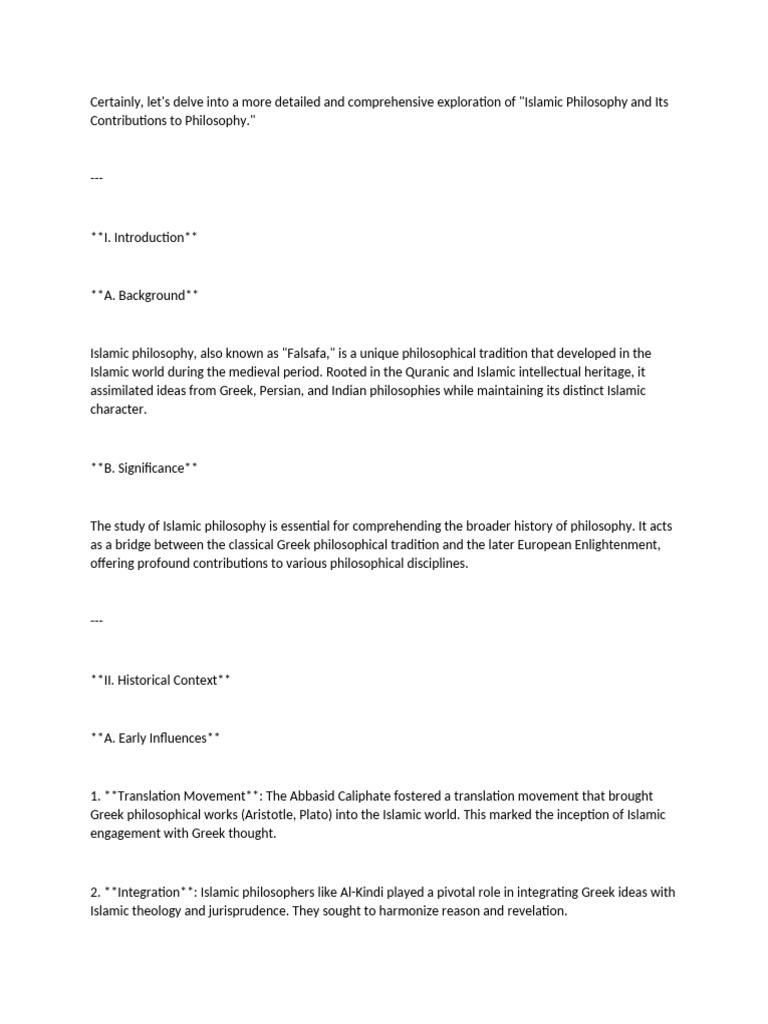 Islamic Philosophy: Key Contributions Explained | PDF | Islamic ...