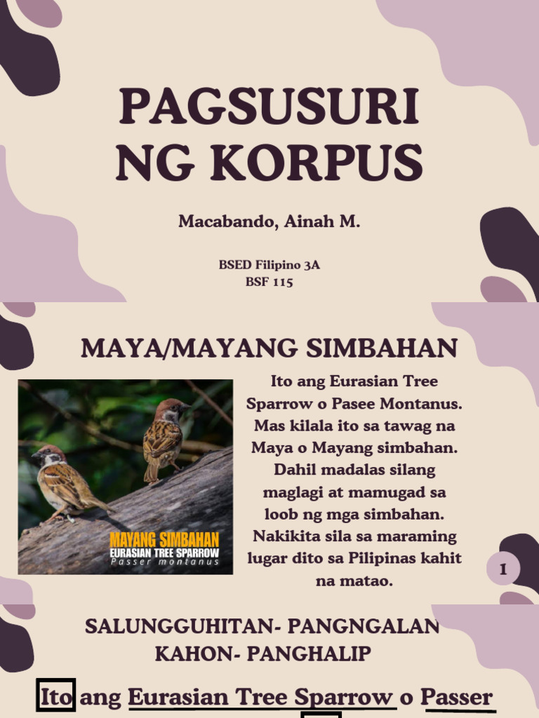 Pagsusuri-ng-Korpus-BSF-115 | PDF Pagsusuri-ng-Korpus-BSF-115 | PDF