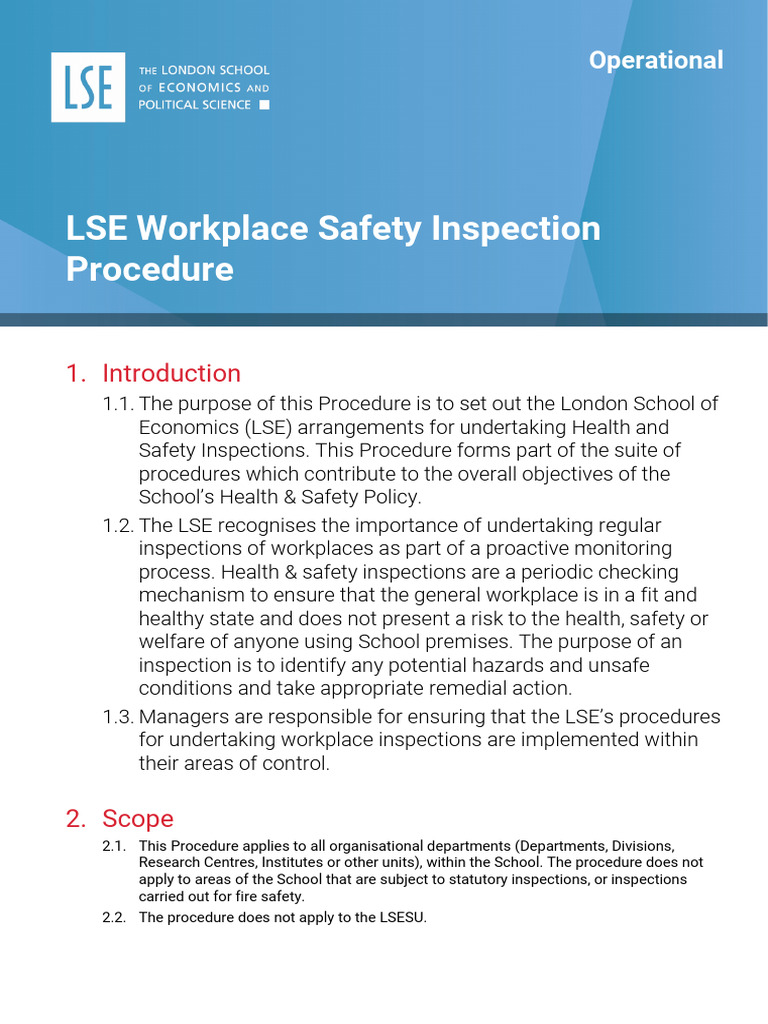 HSE Inspection Procedure 03 | PDF | Occupational Safety And Health | Safety
