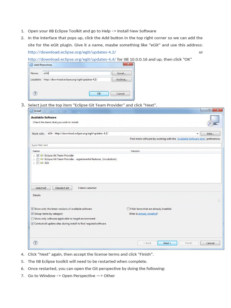 GIT Plugin With IIB Toolkit Installation Guideline | PDF | Eclipse (Software) | Operating System ...