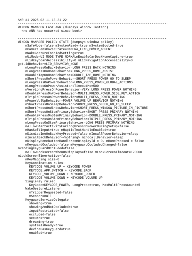 Dumpsys ANR WindowManager | PDF | Mobile Computers | Smart Devices
