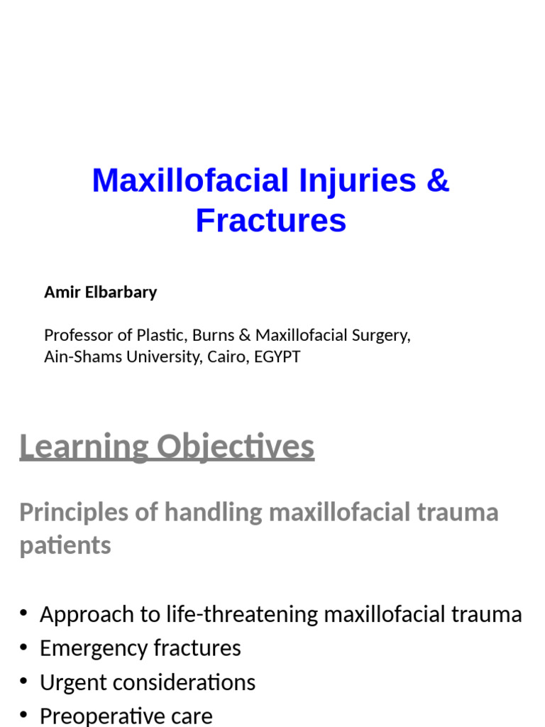 1-Maxillofacial Injuries Fractures | PDF