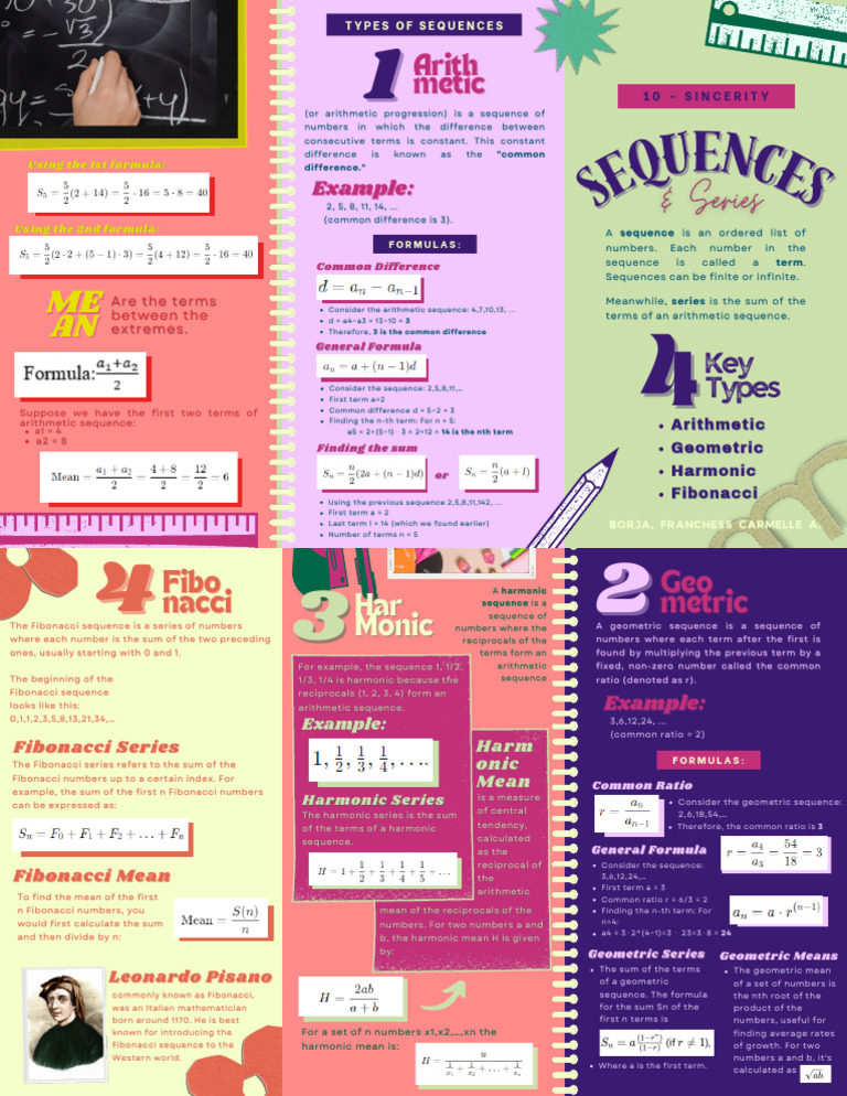 MATH Sequences & Series Brochure | PDF | Mean | Sequence
