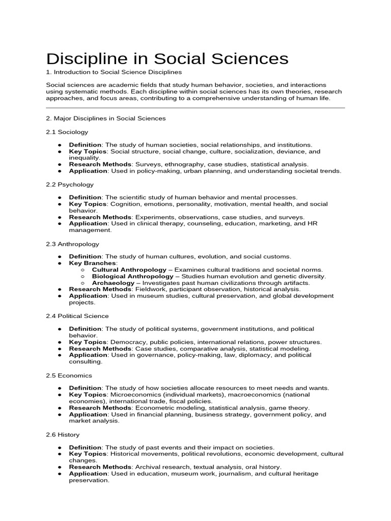 Understanding Social Science Disciplines | PDF | Social Sciences | Science