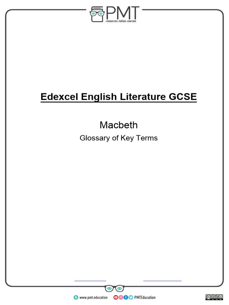 GCSE Macbeth Literary Terms | PDF | Poetry | Paganism
