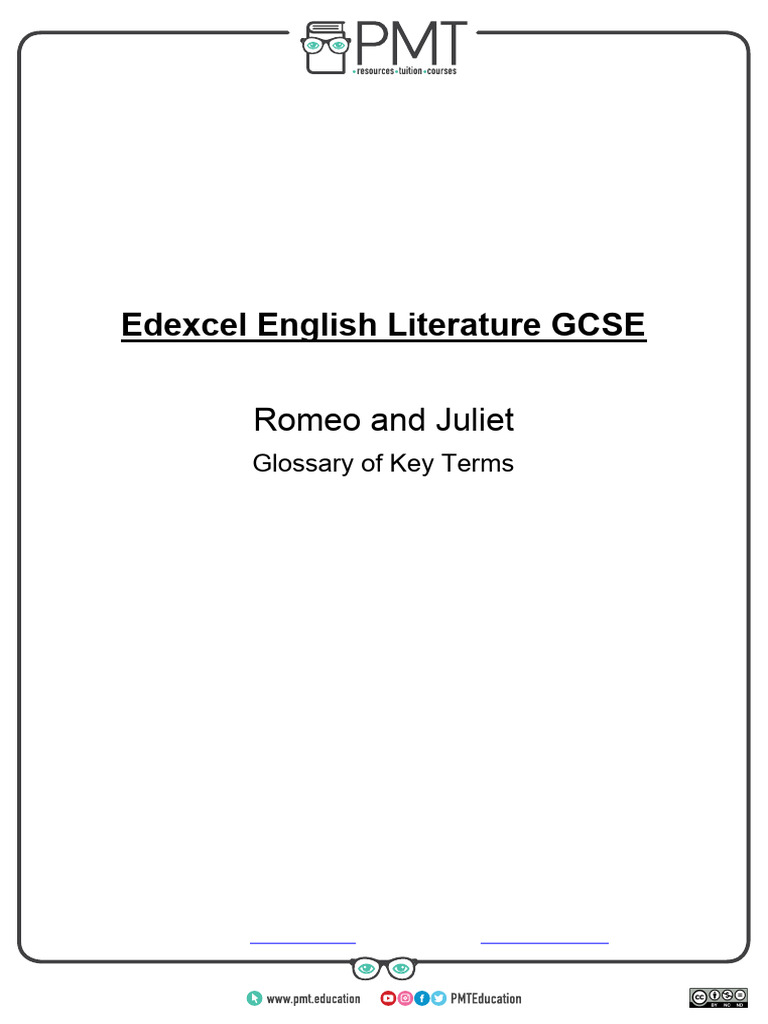 Glossary of Definitions - Romeo and Juliet - Edexcel English Literature ...